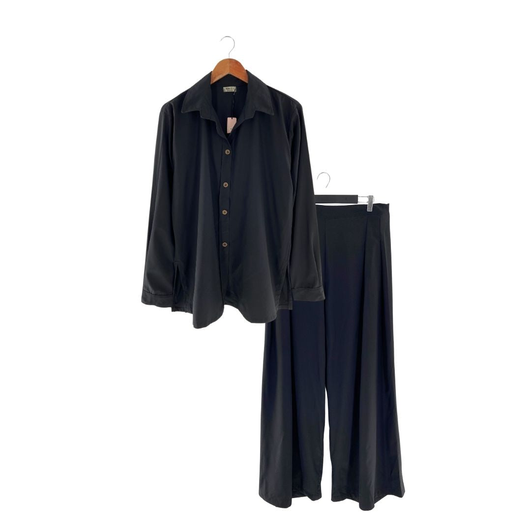 Set: Camisa manga larga y soft pant wide leg – REWEAR